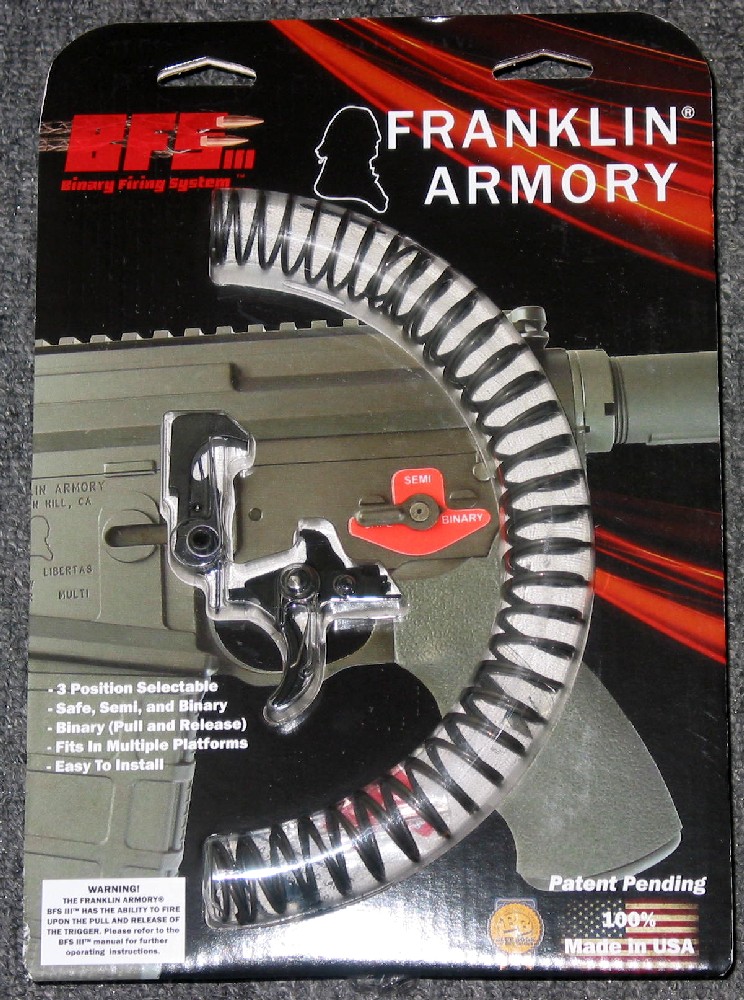 Franklin Armory BFS III, AR-15 Gen 3 Binary Firing System: Sold ...