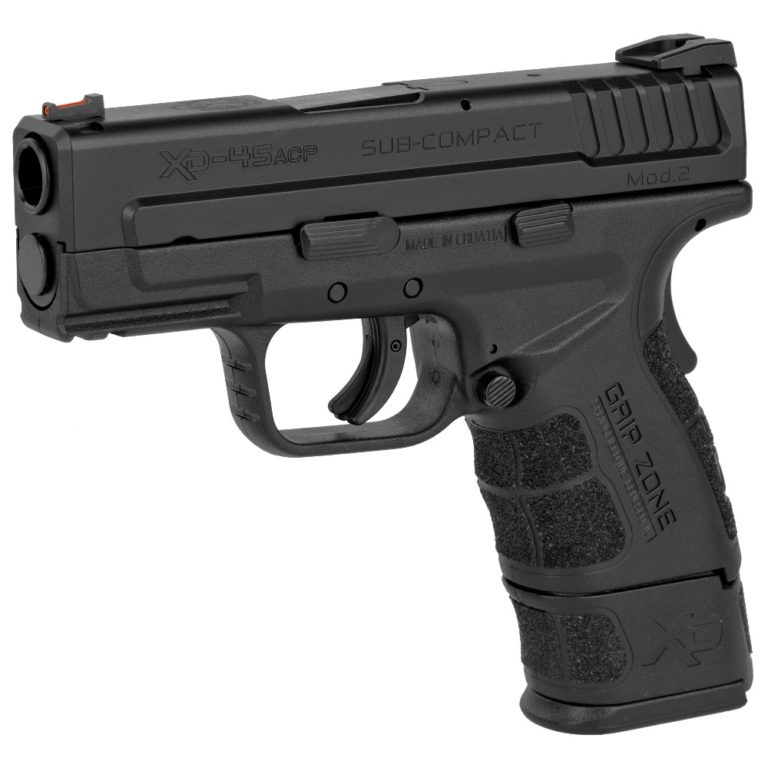 New Springfield XD-MOD.2 with GripZone, .45 ACP, 3.3″ Barrel, Polymer Frame, Black Finish, Fiber ...